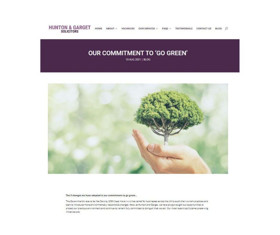 Our commitment to going green